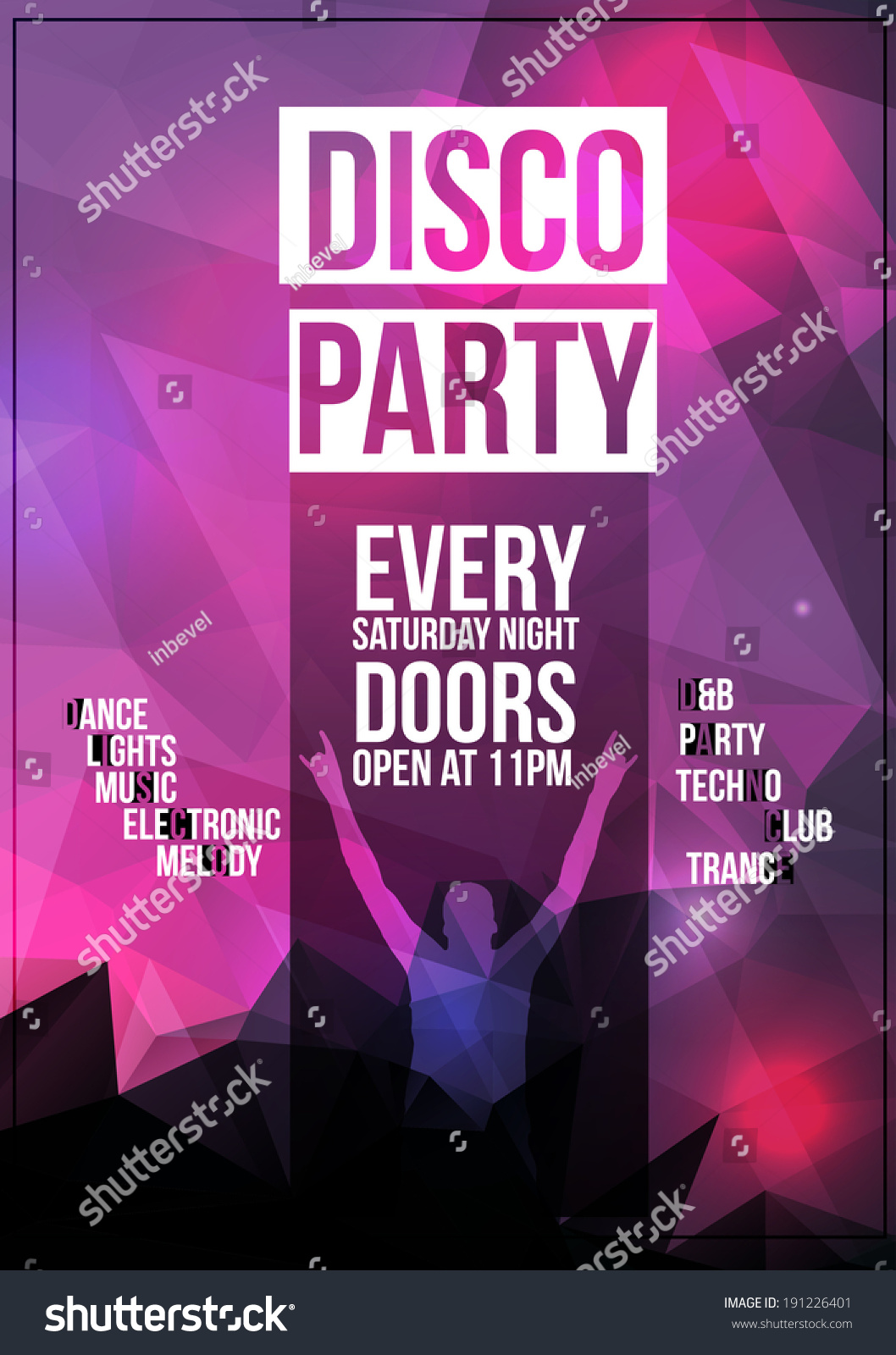 Disco Party Flyer Template Vector Illustration Stock Vector (Royalty ...