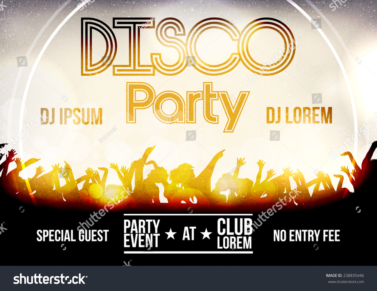 Disco Party Flyer Template Vector Illustration Stock Vector (Royalty ...