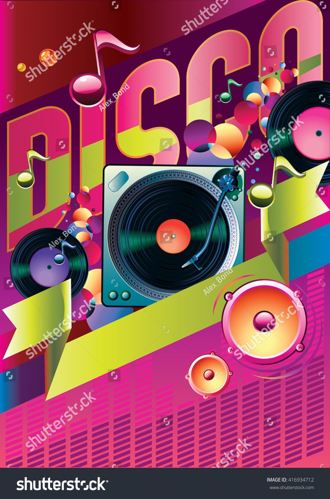 Disco Party Poster Stock Vector (Royalty Free) 416934712 | Shutterstock