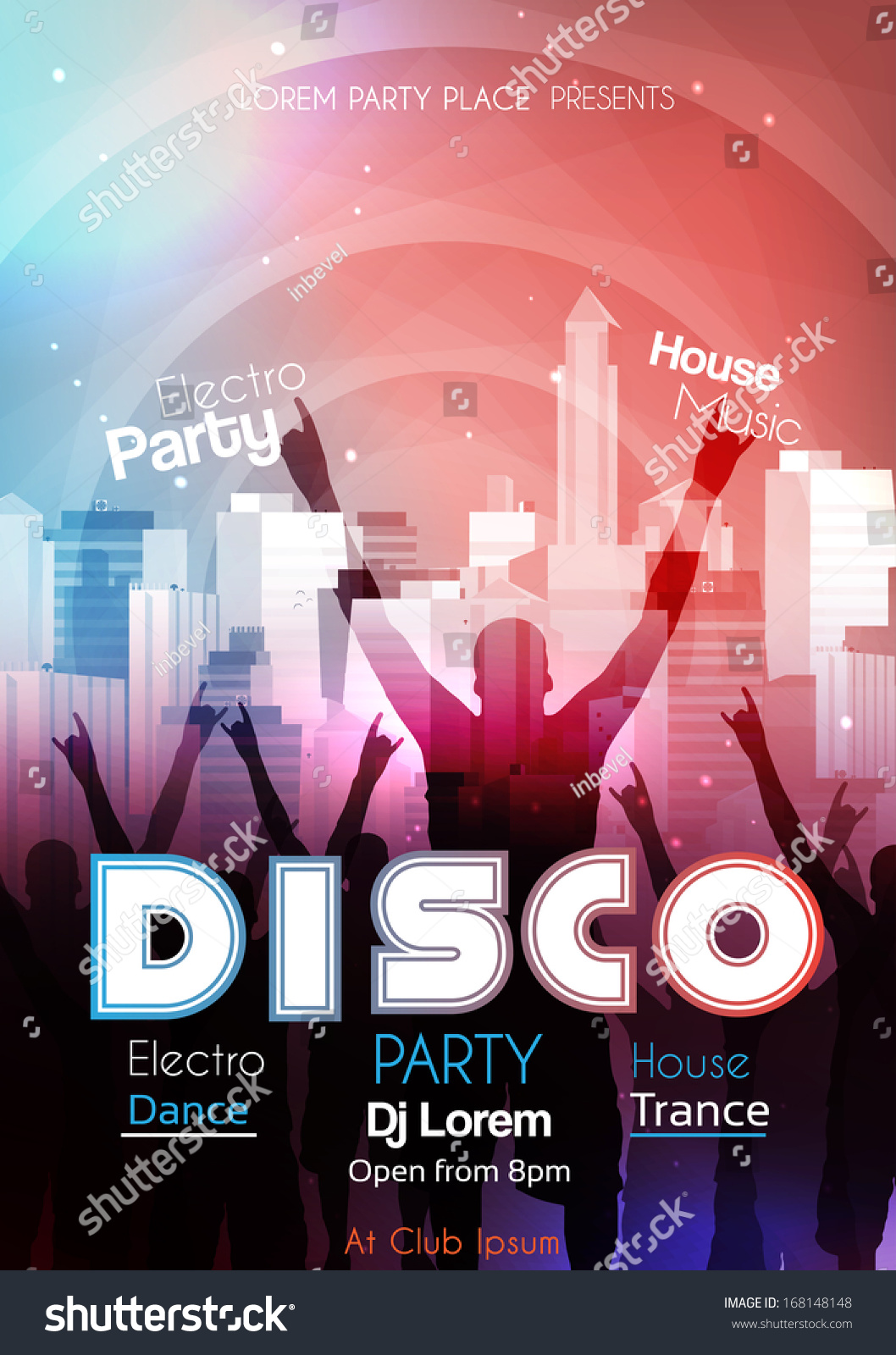 Disco Party Poster Vector Illustration Stock Vector (Royalty Free ...