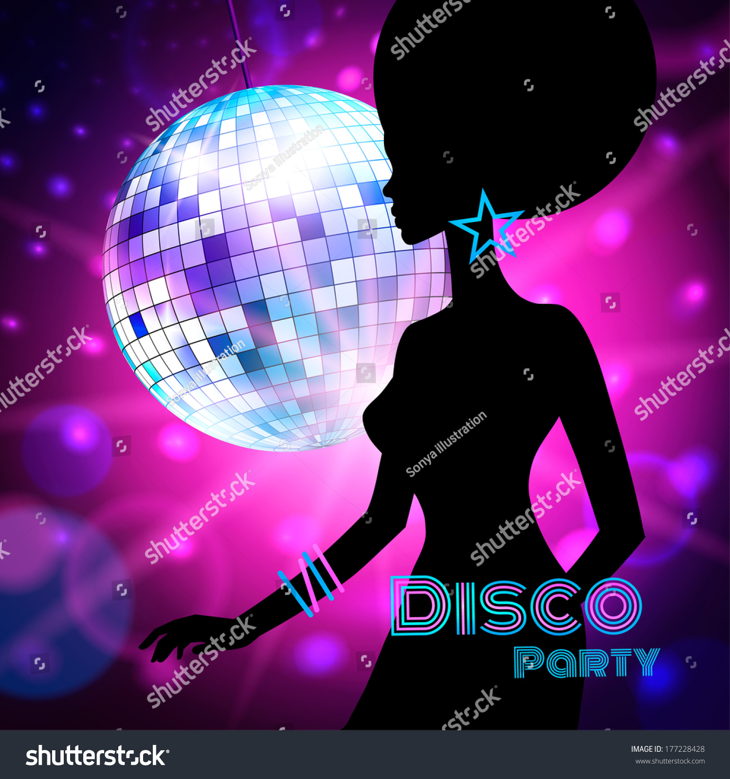 Disco Party Vector Illustration Stock Vector (Royalty Free) 177228428
