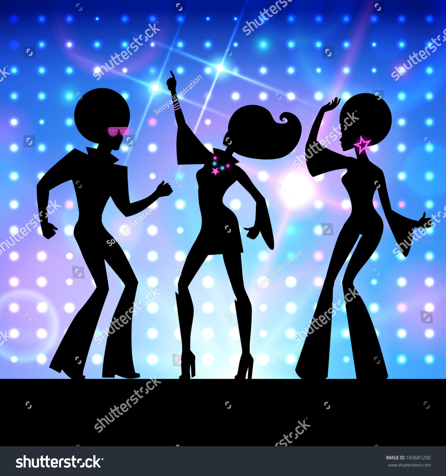 Disco Party Vector Illustration Stock Vector (Royalty Free) 183681200 ...