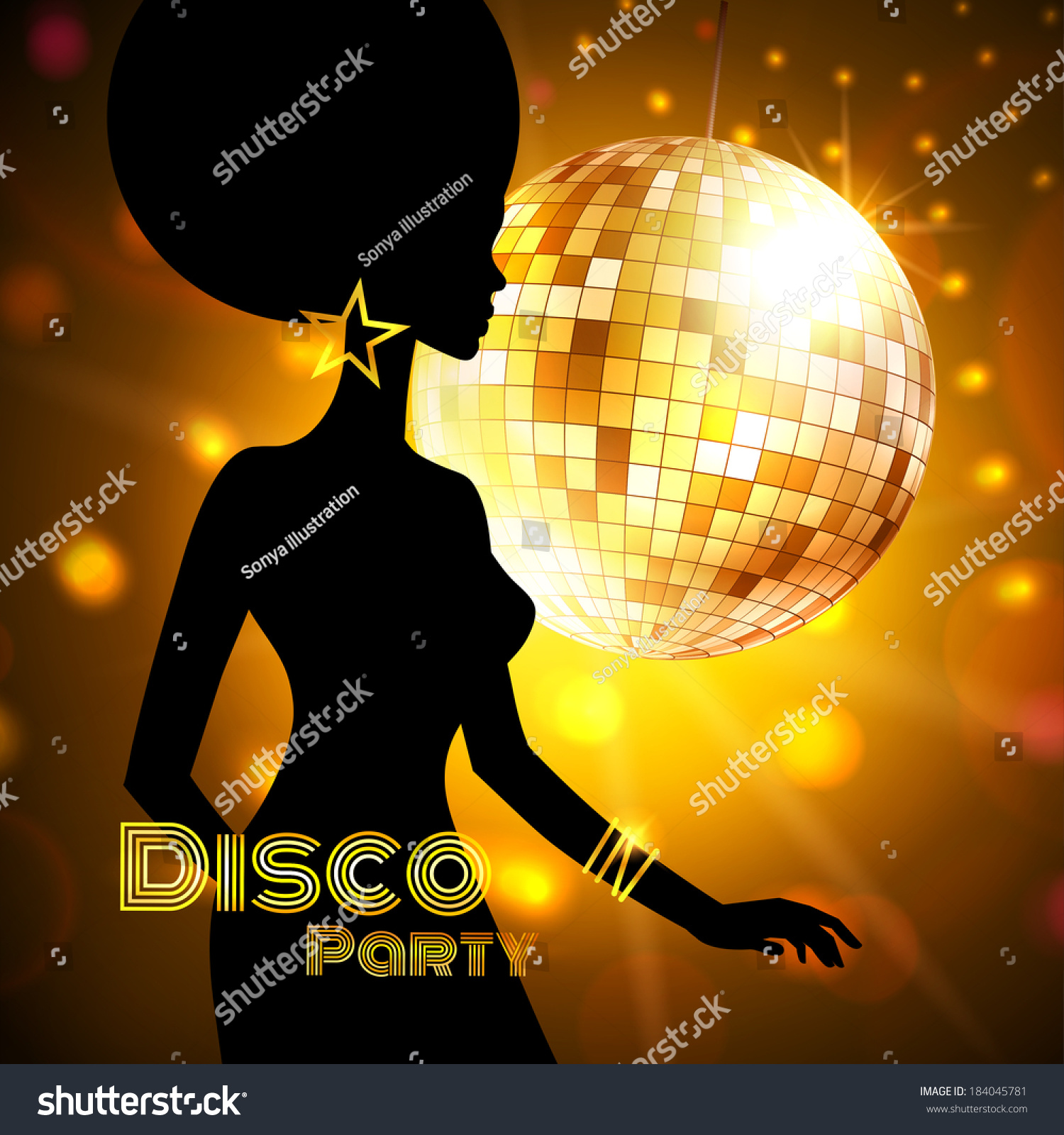 Disco Party Vector Illustration Stock Vector (Royalty Free) 184045781