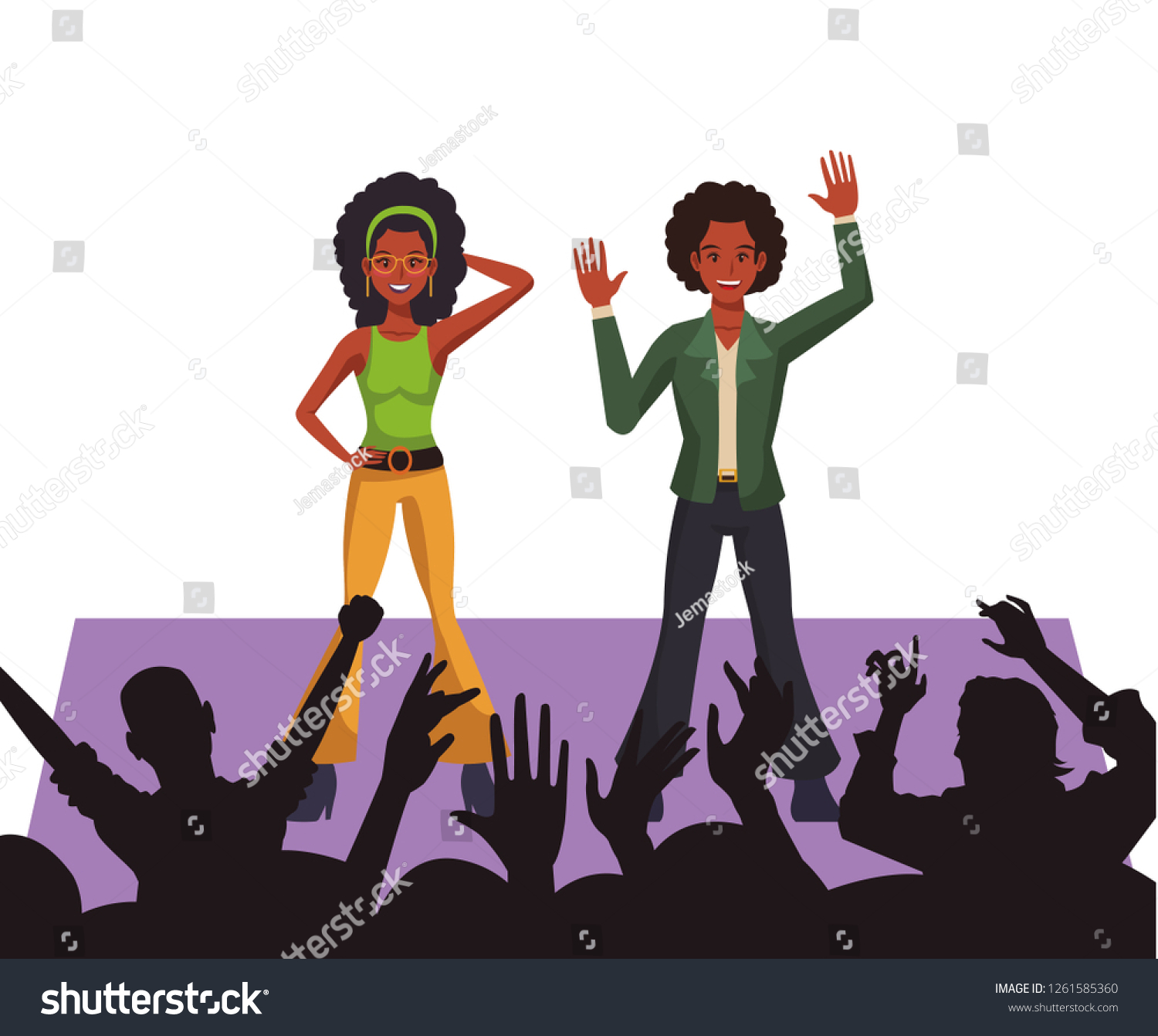 Disco People Cartoon Stock Vector (Royalty Free) 1261585360 | Shutterstock