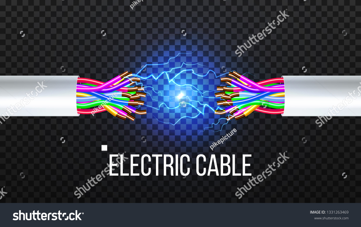 Disconnect Electric Cable Vector Copper Wire Stock Vector (Royalty Free ...