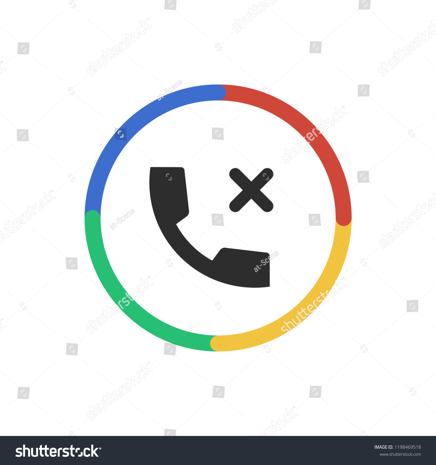 Disconnected Call App Icon Stock Vector (Royalty Free) 1198469518