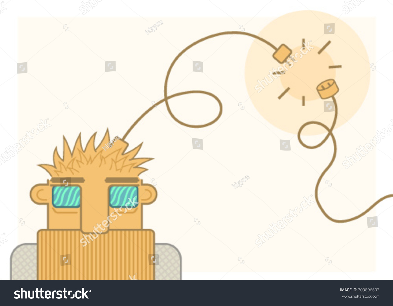 Disconnected Guy Cartoon Vector Horizontal Over Stock Vector (Royalty ...