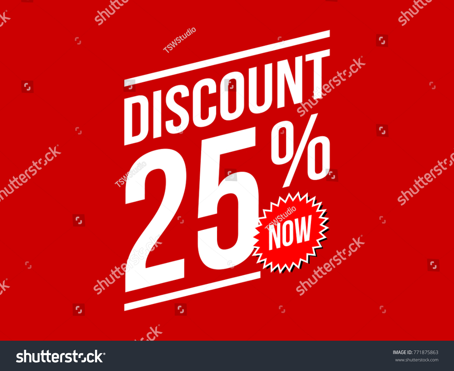 Discount 25 Now Stock Vector (Royalty Free) 771875863