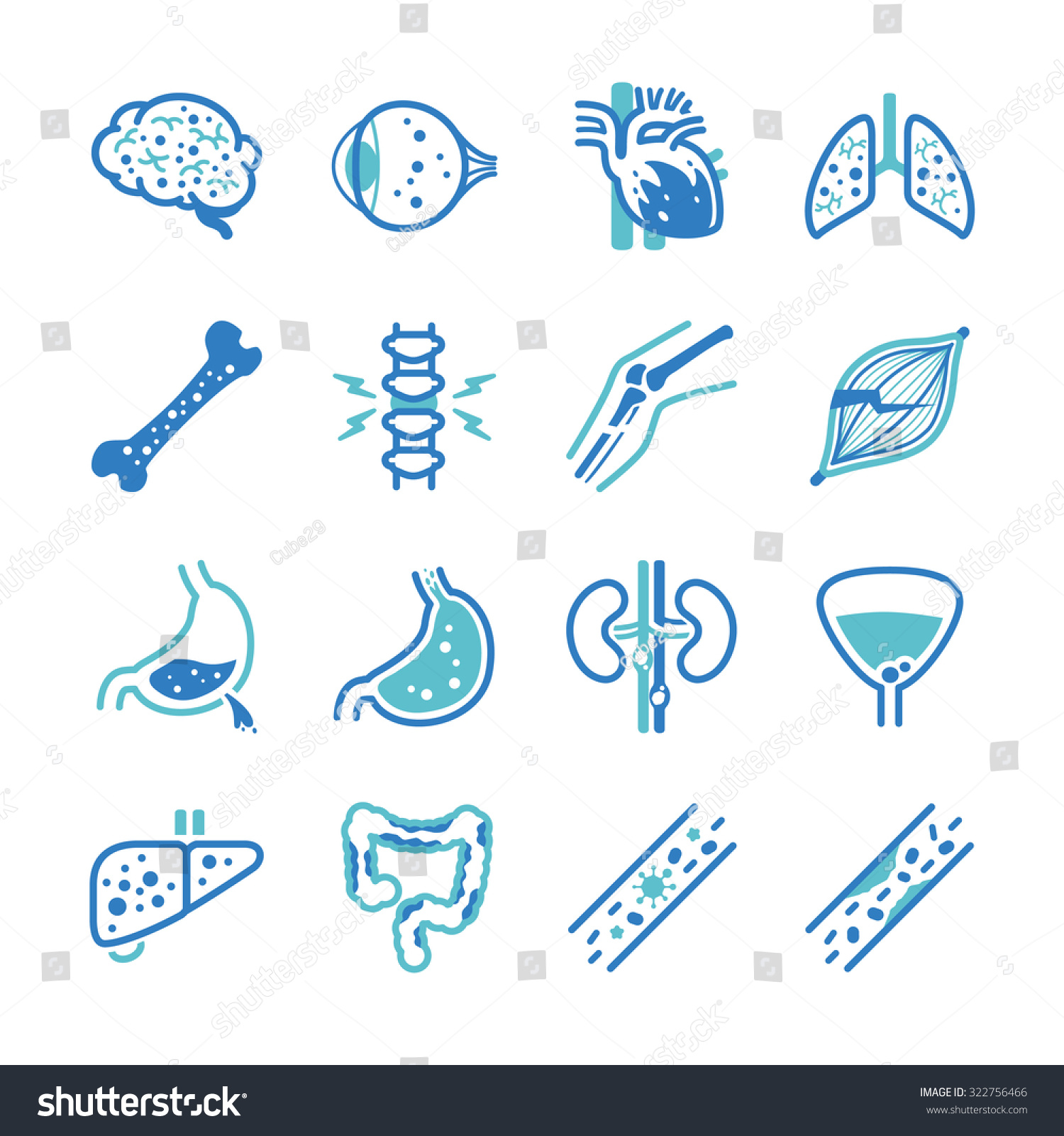Disease Icons Set Stock Vector 322756466 - Shutterstock