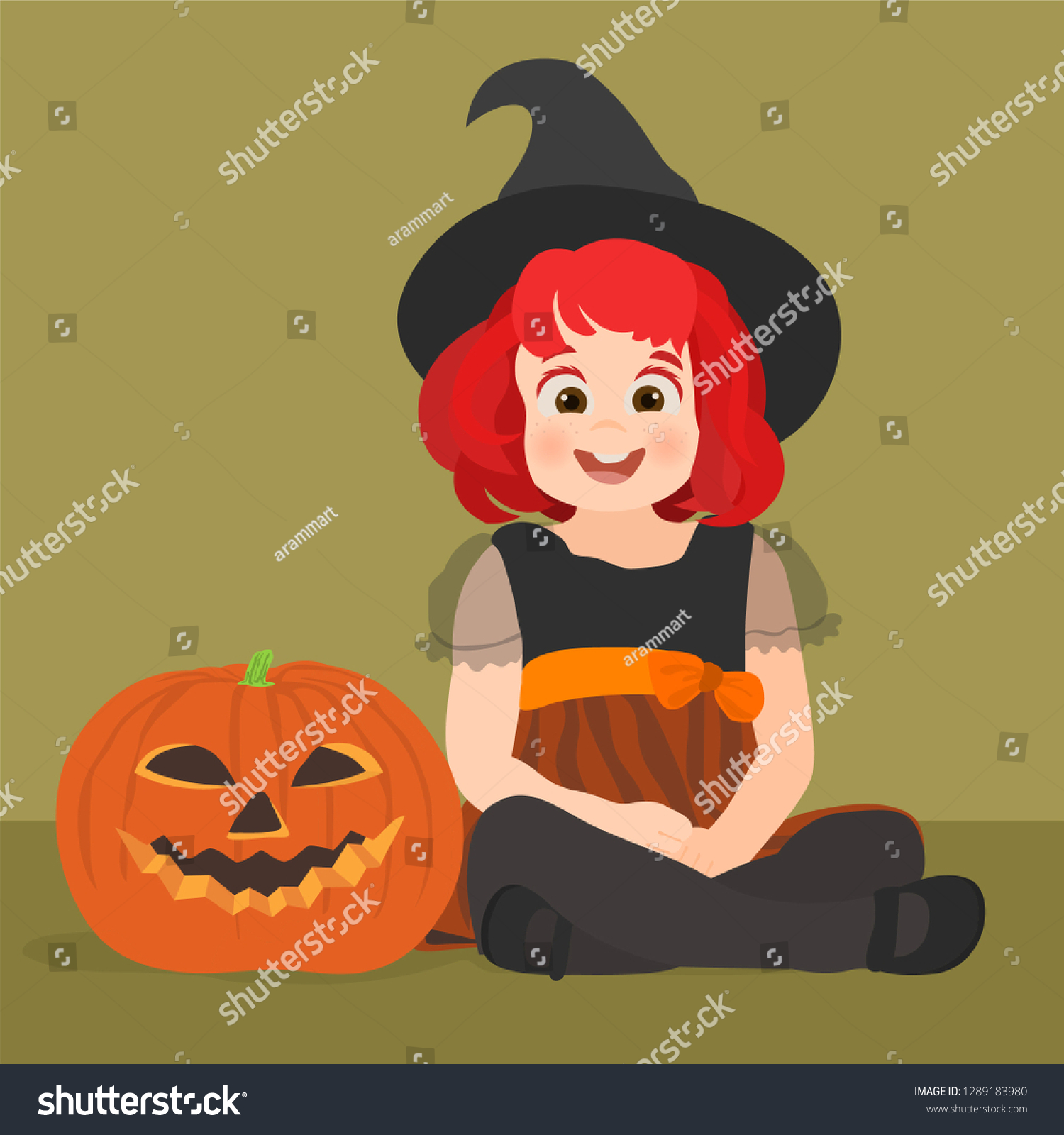 Disguised Witch Stock Vector (Royalty Free) 1289183980