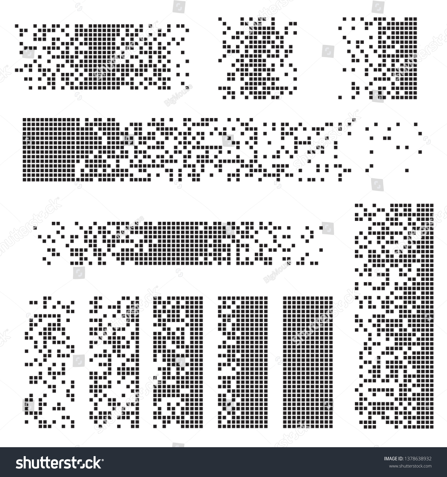 Disintegration Effect Different Types Shape Set Stock Vector (Royalty ...