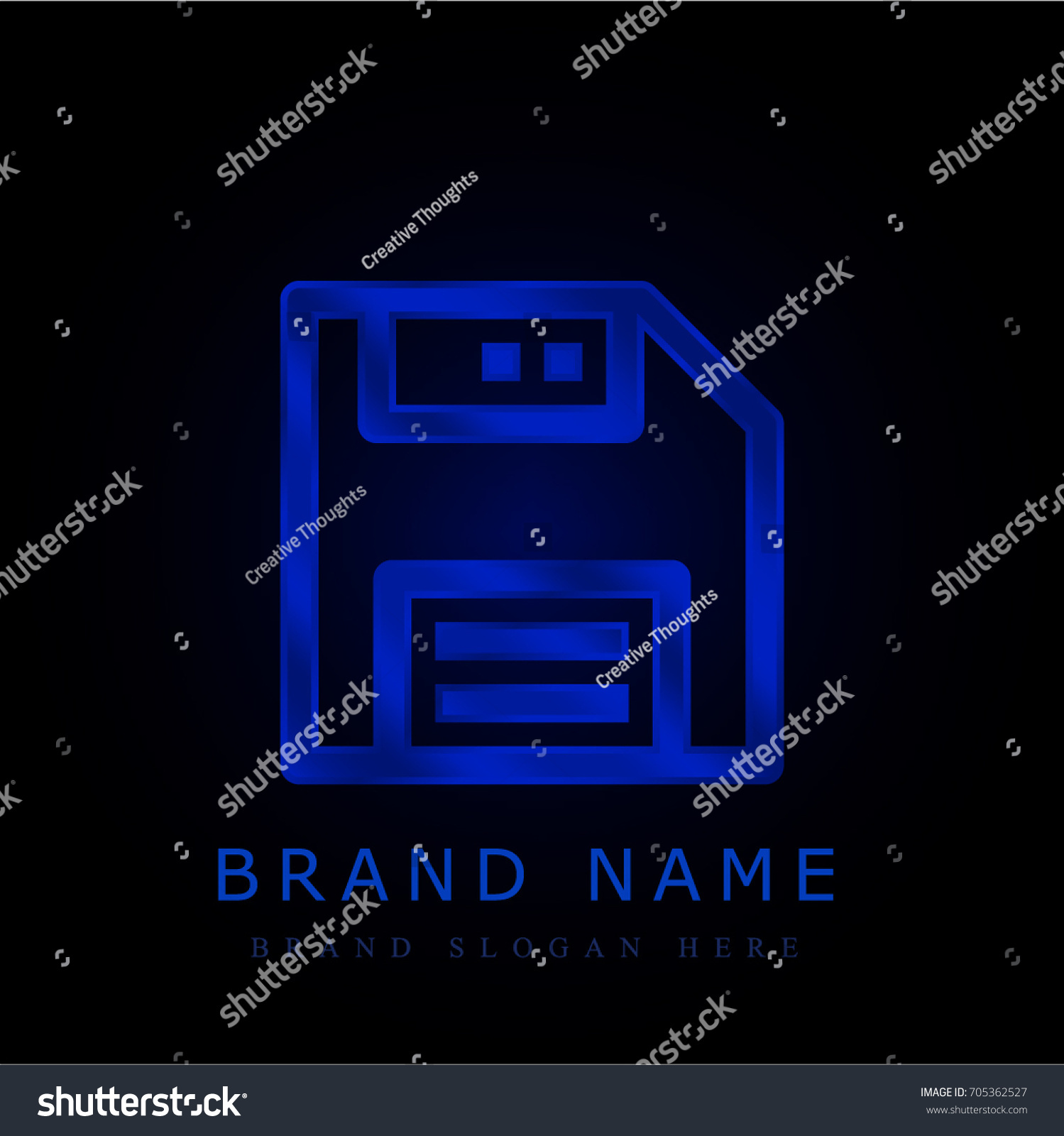 Disk Blue Chromium Metallic Logo Stock Vector (Royalty Free) 705362527 ...