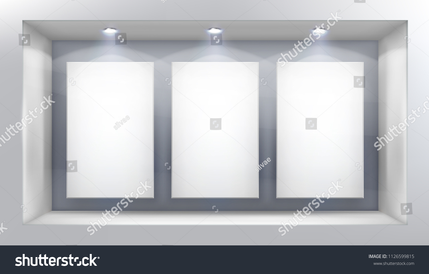 Display Window Empty Space Exhibition Vector Stock Vector (Royalty Free ...