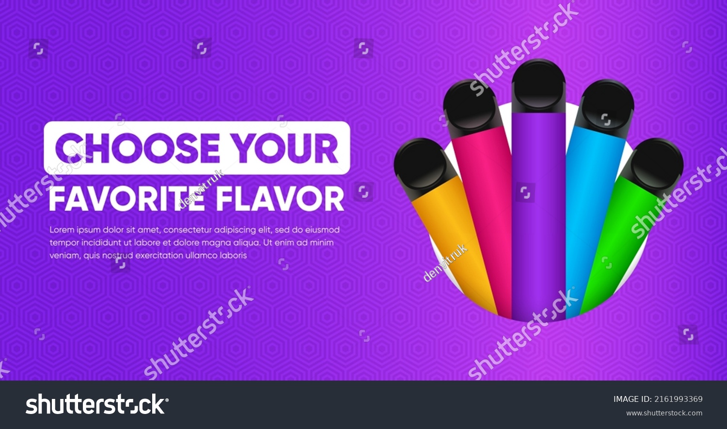 Disposable Electronic Cigarette Vector Banner Colorful Stock Vector ...