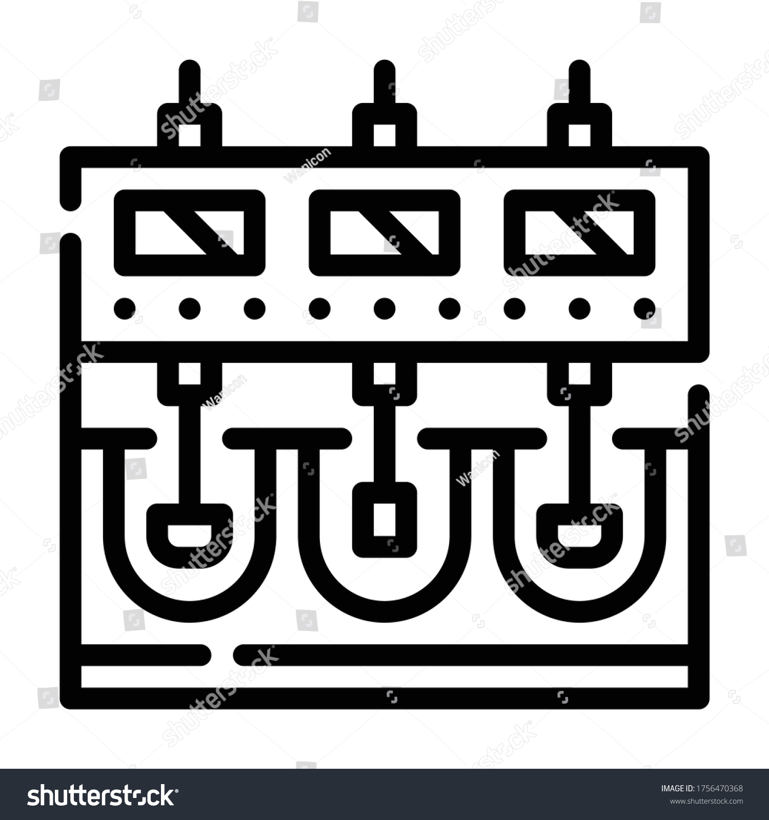Dissolution Test Outline Icon Laboratory Concept: เวกเตอร์สต็อก (ปลอด ...