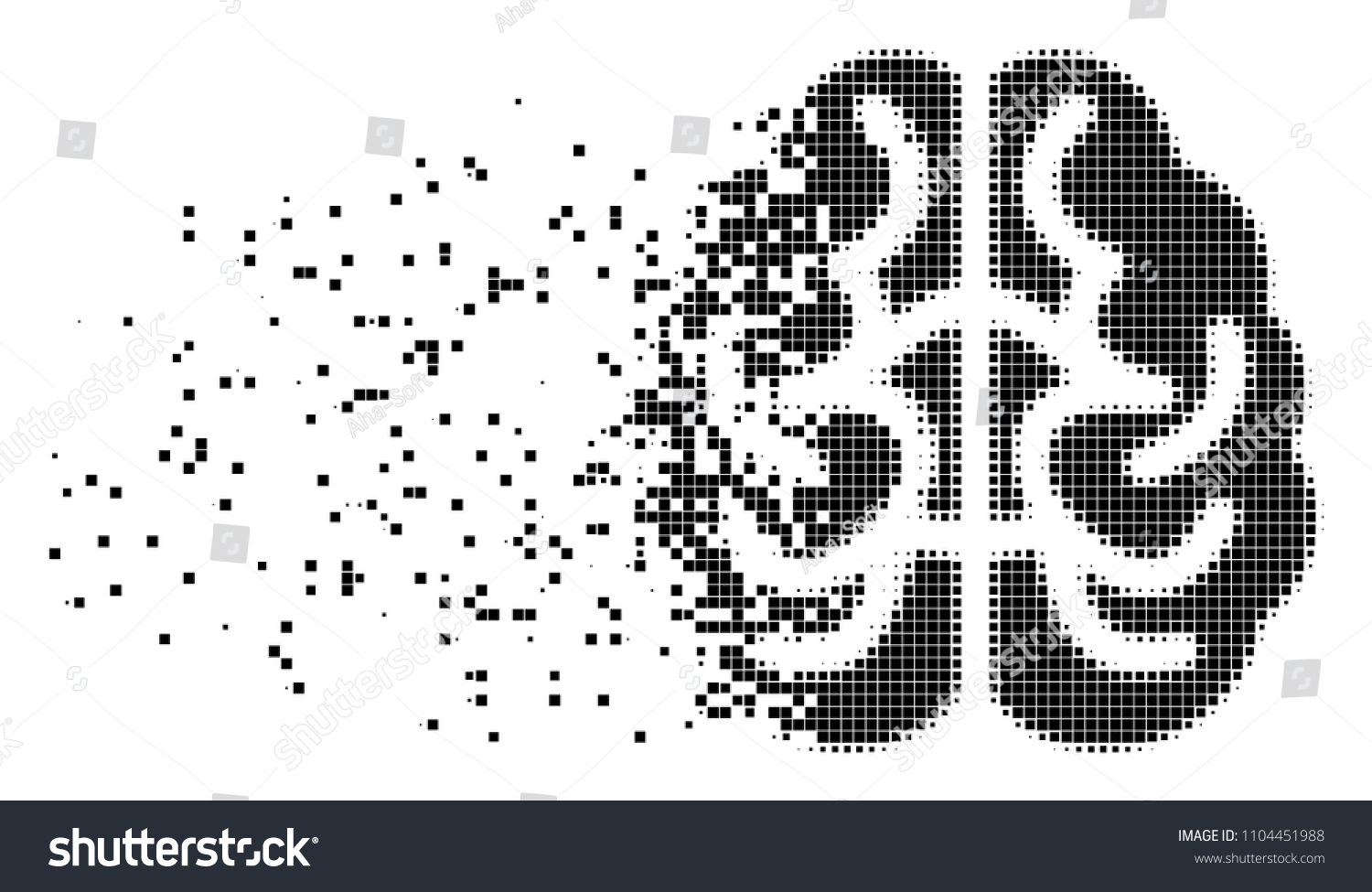Dissolved Brain Dot Vector Icon Disintegration Stock Vector (Royalty ...