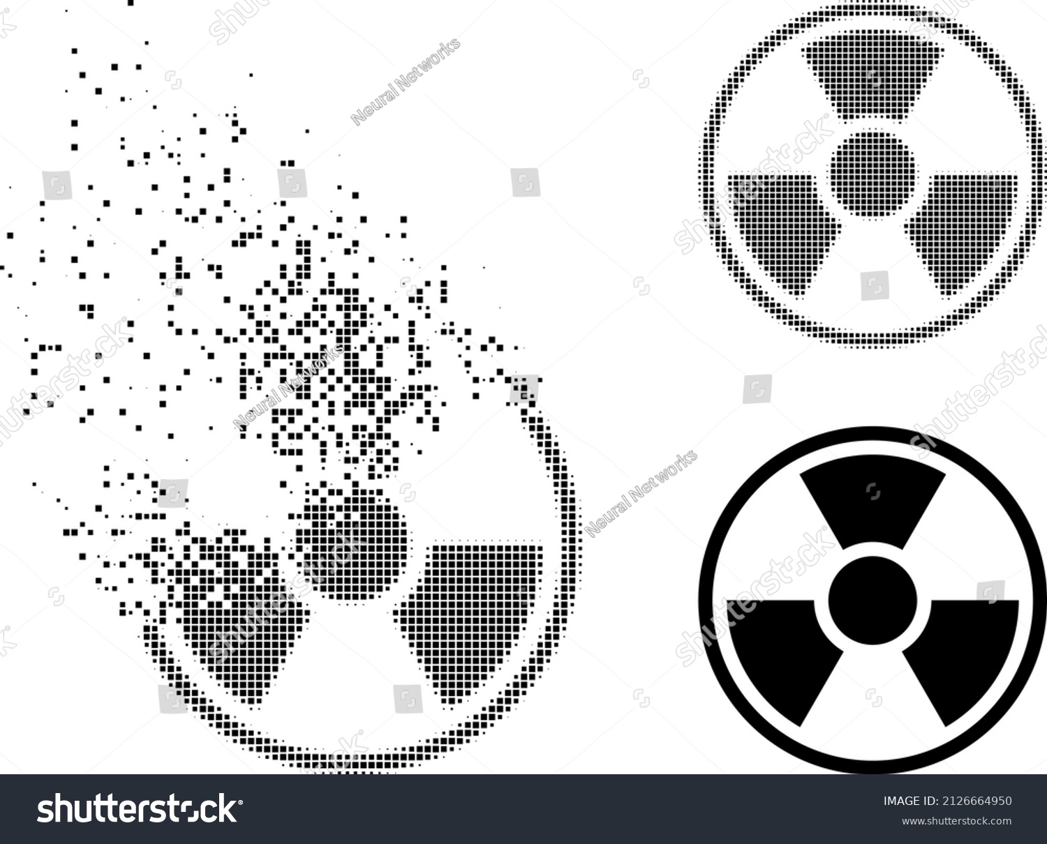 Dissolved Dot Radioactive Symbol Vector Icon Stock Vector (Royalty Free ...
