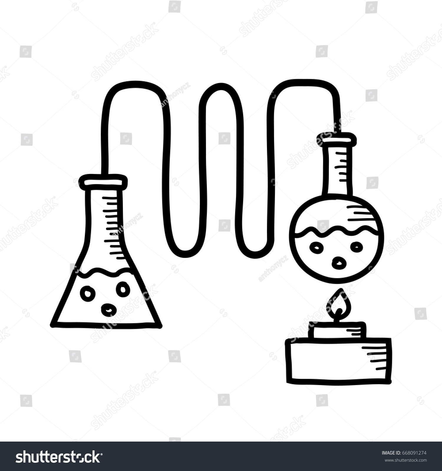 Distillation Kit Drawing On White Background Stock Vector 668091274 ...