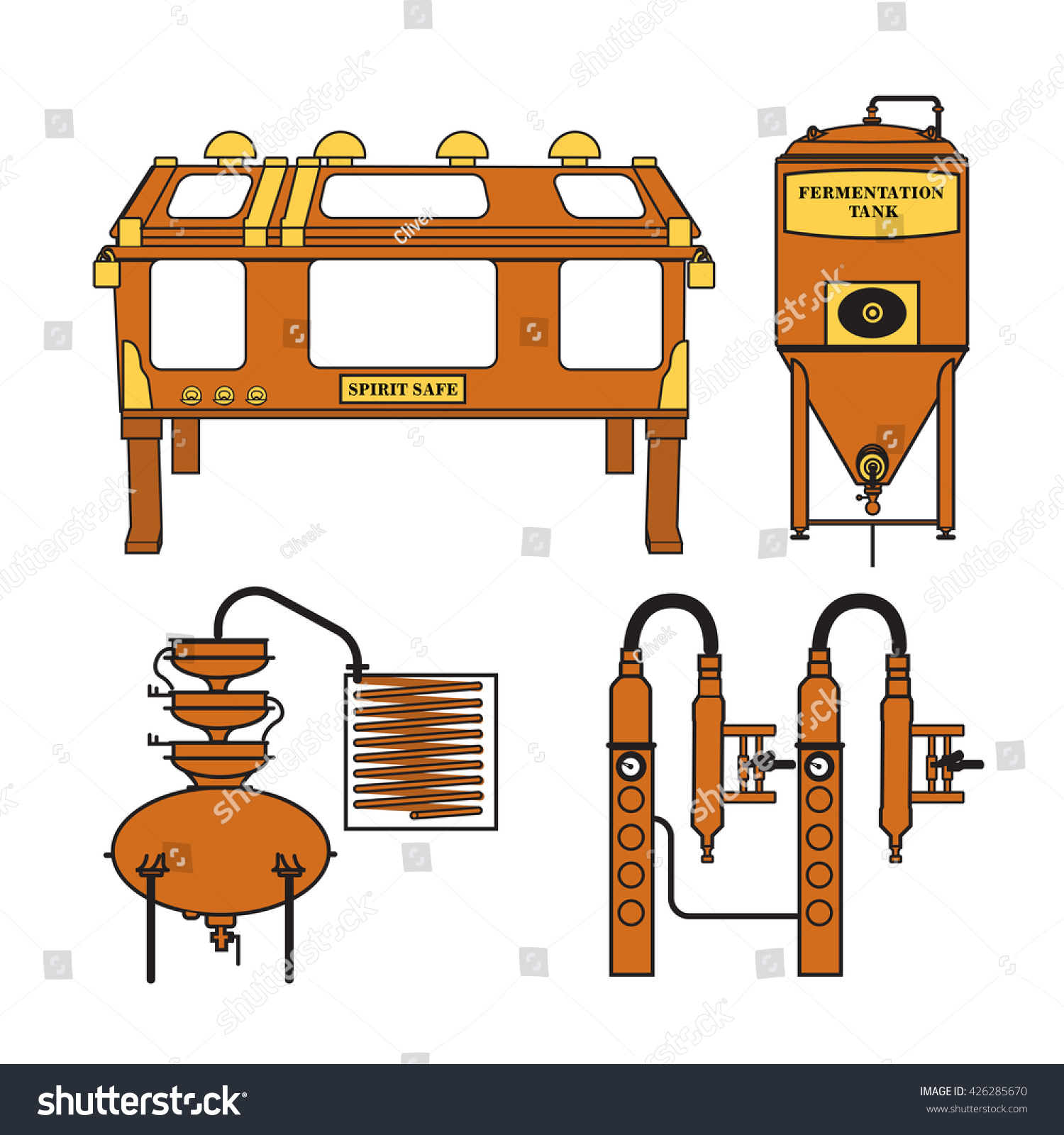 Distillery Equipment Vector Set 库存矢量图（免版税）426285670 | Shutterstock