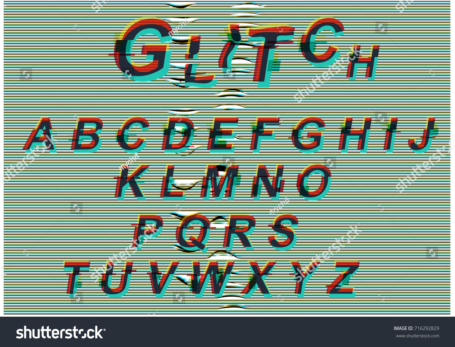 Vektor Stok Distorted Glitch Font Vector Z Dizzy (Tanpa Royalti ...