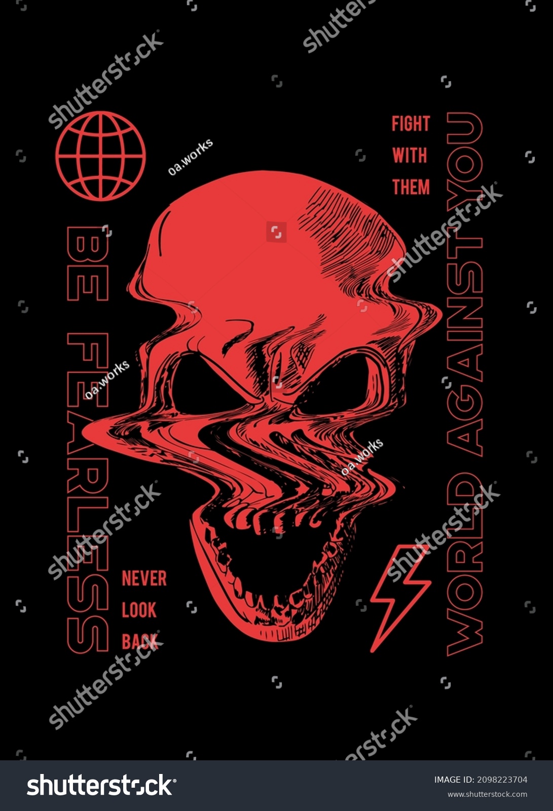 Distorted Skull Illustration Creative Use Stock Vector (Royalty Free ...