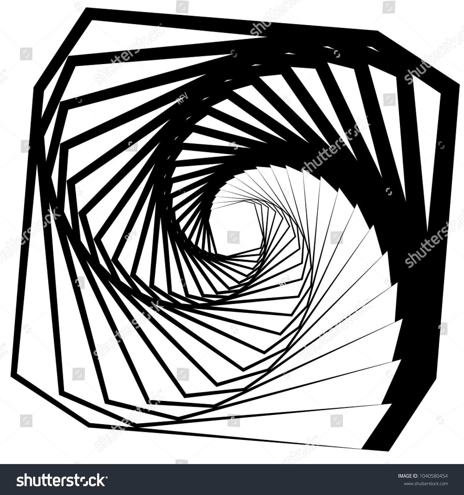 Distorted Squares Rotation Effect Spiraling Vortex: vector de stock ...