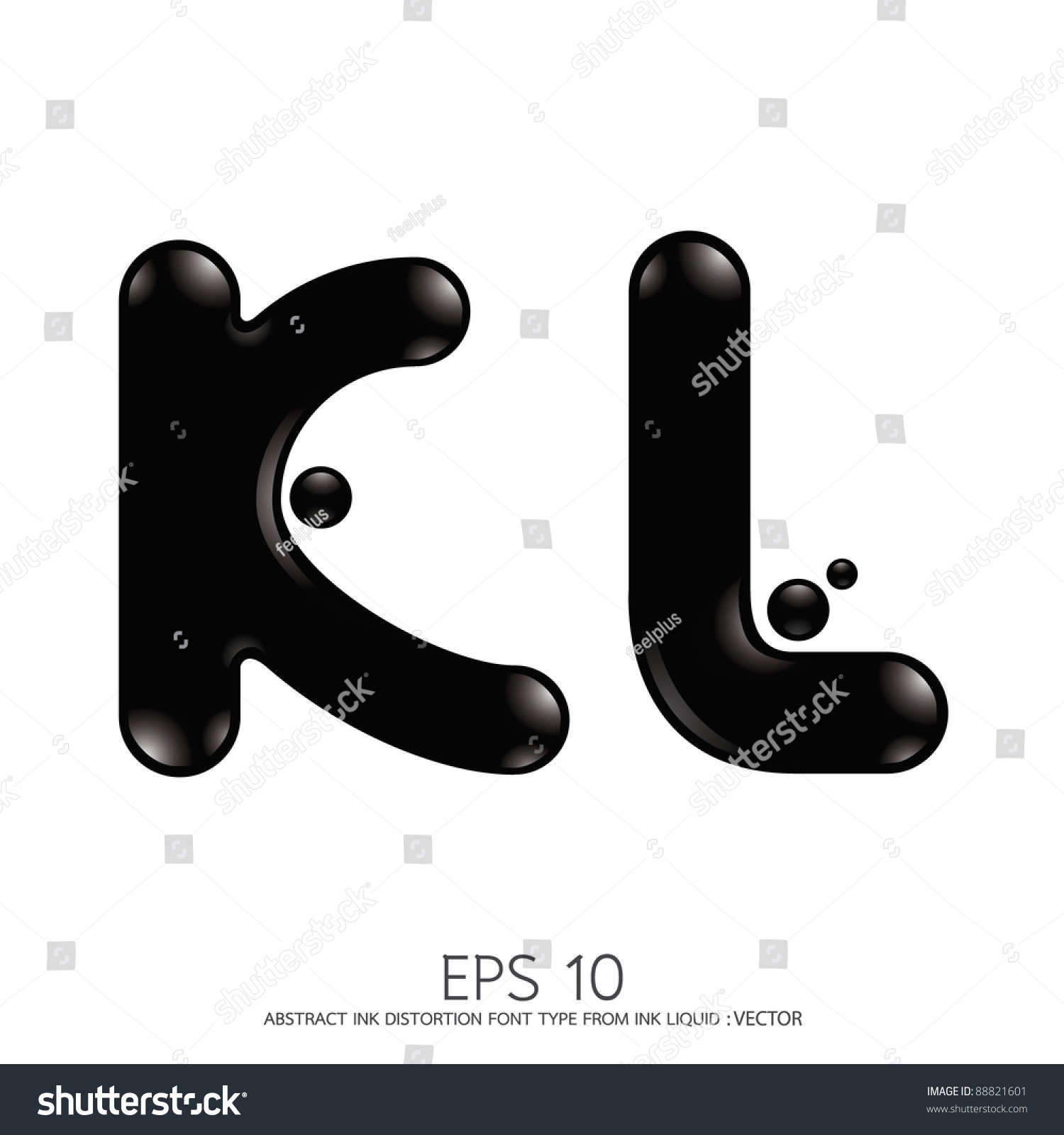 Distortion Ink Alphabet Letters Vector Stock Vector (Royalty Free) 88821601