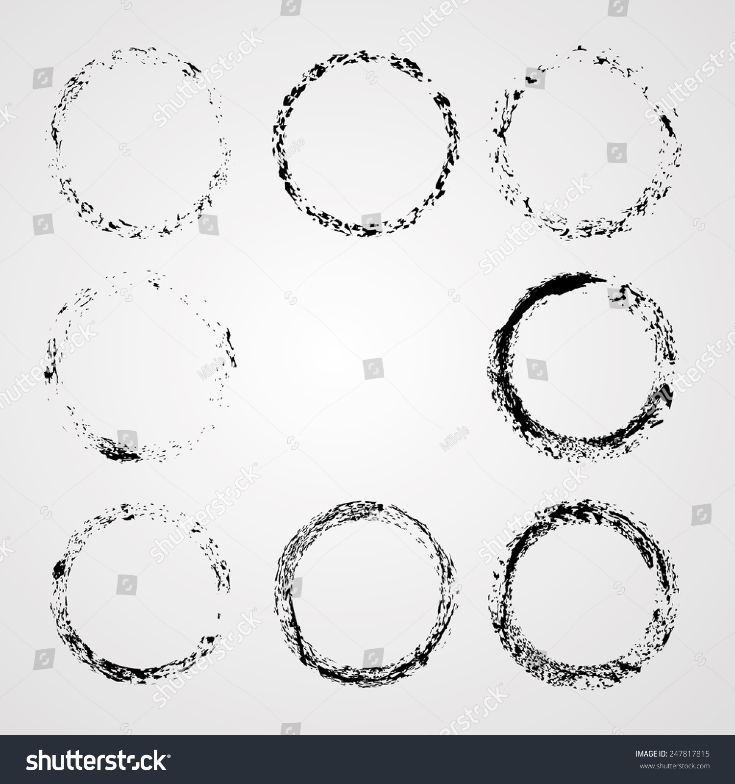 Distressed Circle Collection Vector Illustration Stock Vector (Royalty ...