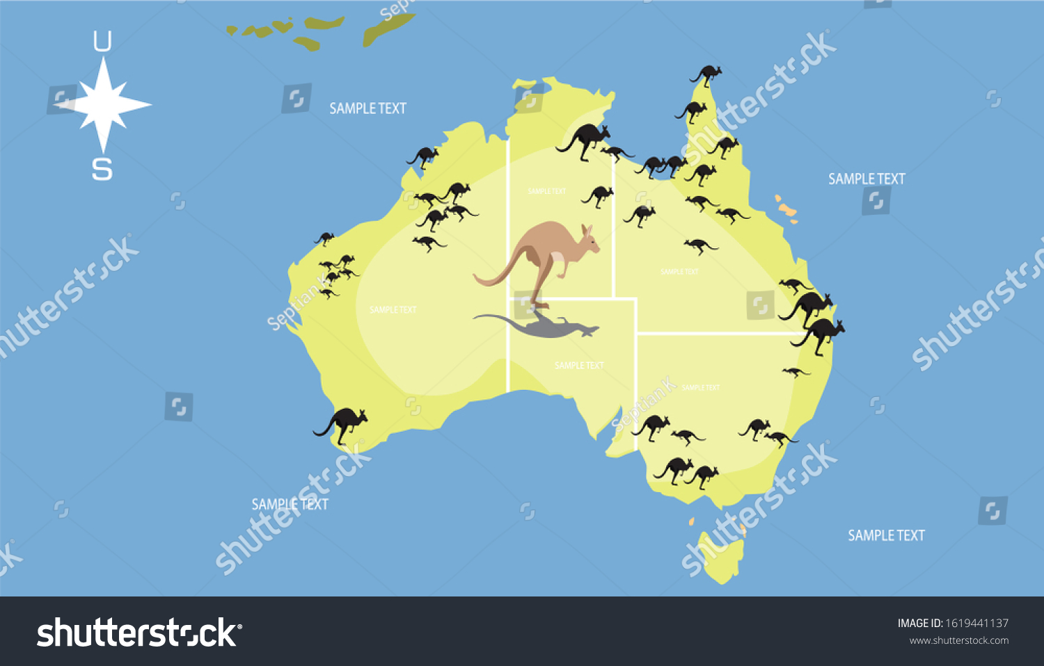 Distribution Kangaroo Habitat On Broad Savanna Stock Vector Royalty Free 1619441137 Shutterstock