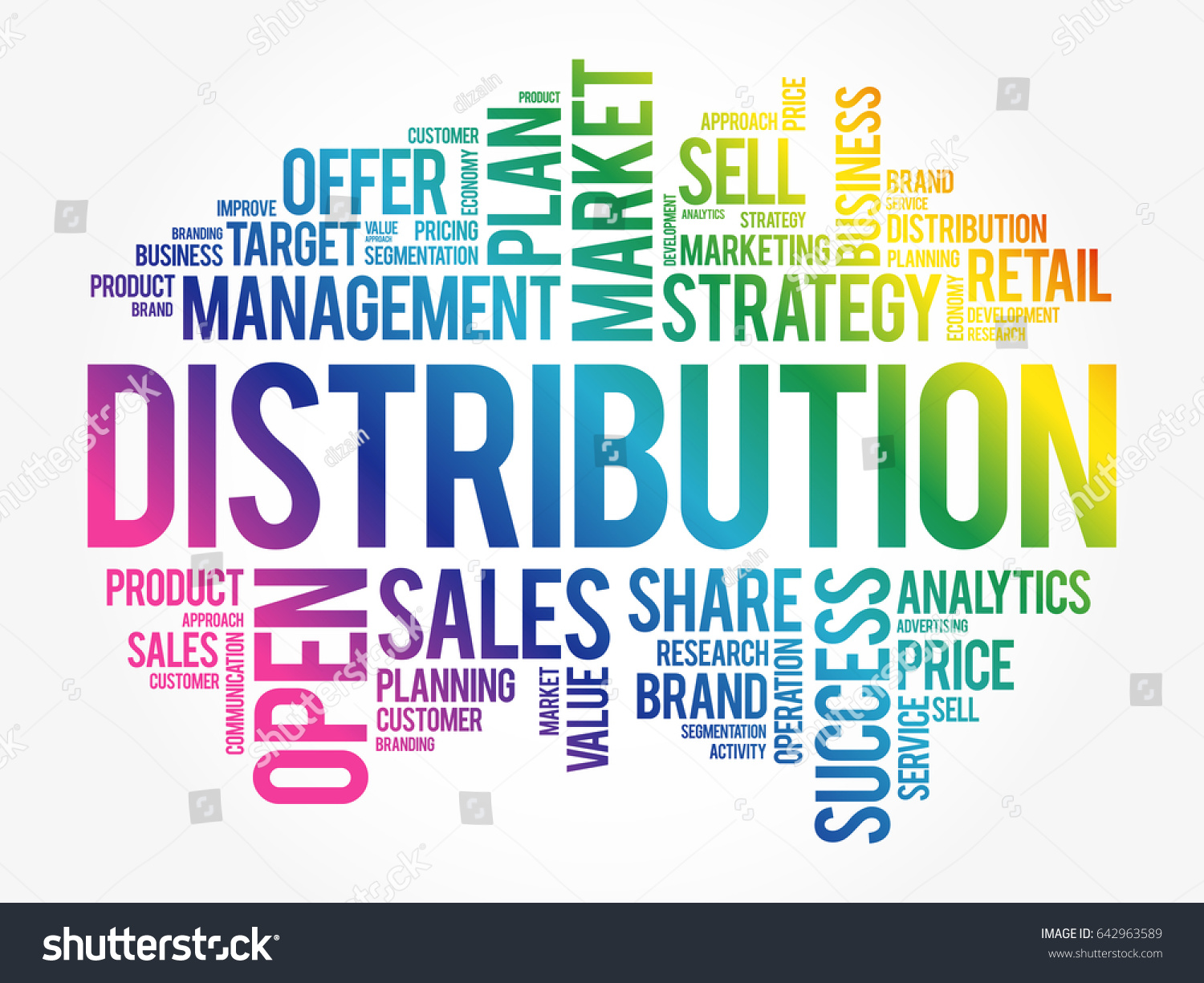 Distribution Word Cloud Collage Business Concept Stock Vector (Royalty ...