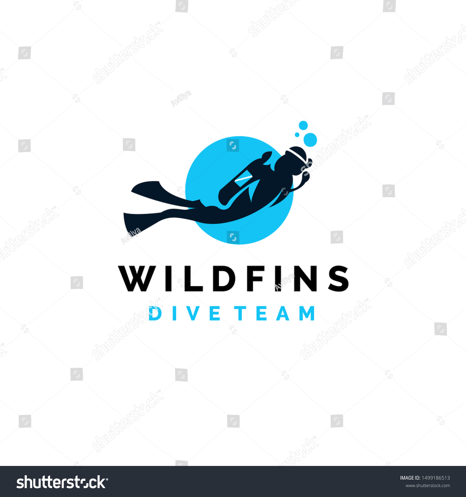 Dive Team Logo Design Vector Illustration Stock Vector (Royalty Free ...