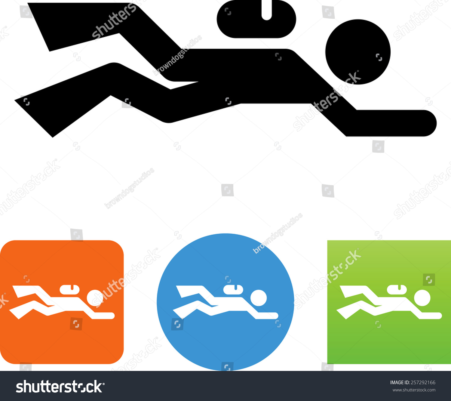 Diver Symbol Stock Vector (Royalty Free) 257292166
