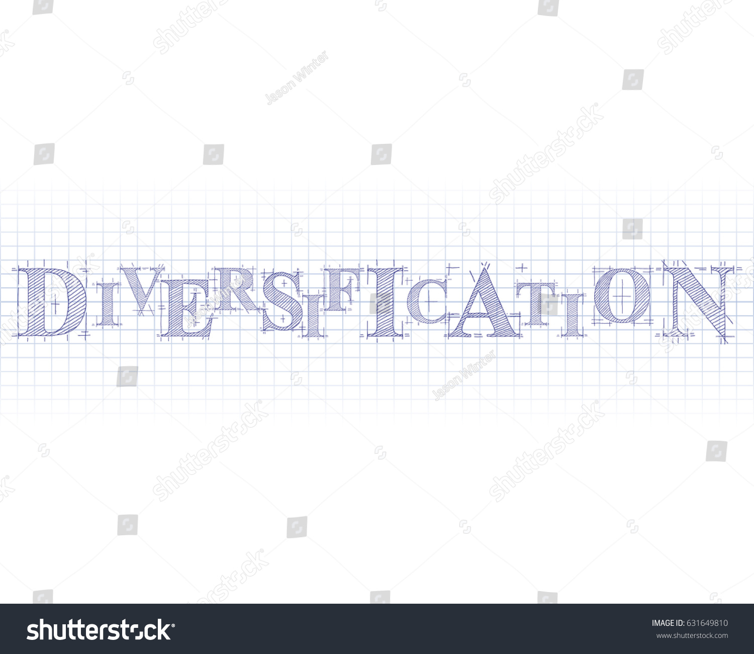 Diversification Word Technical Drawing On Graph Stock Vector (Royalty ...
