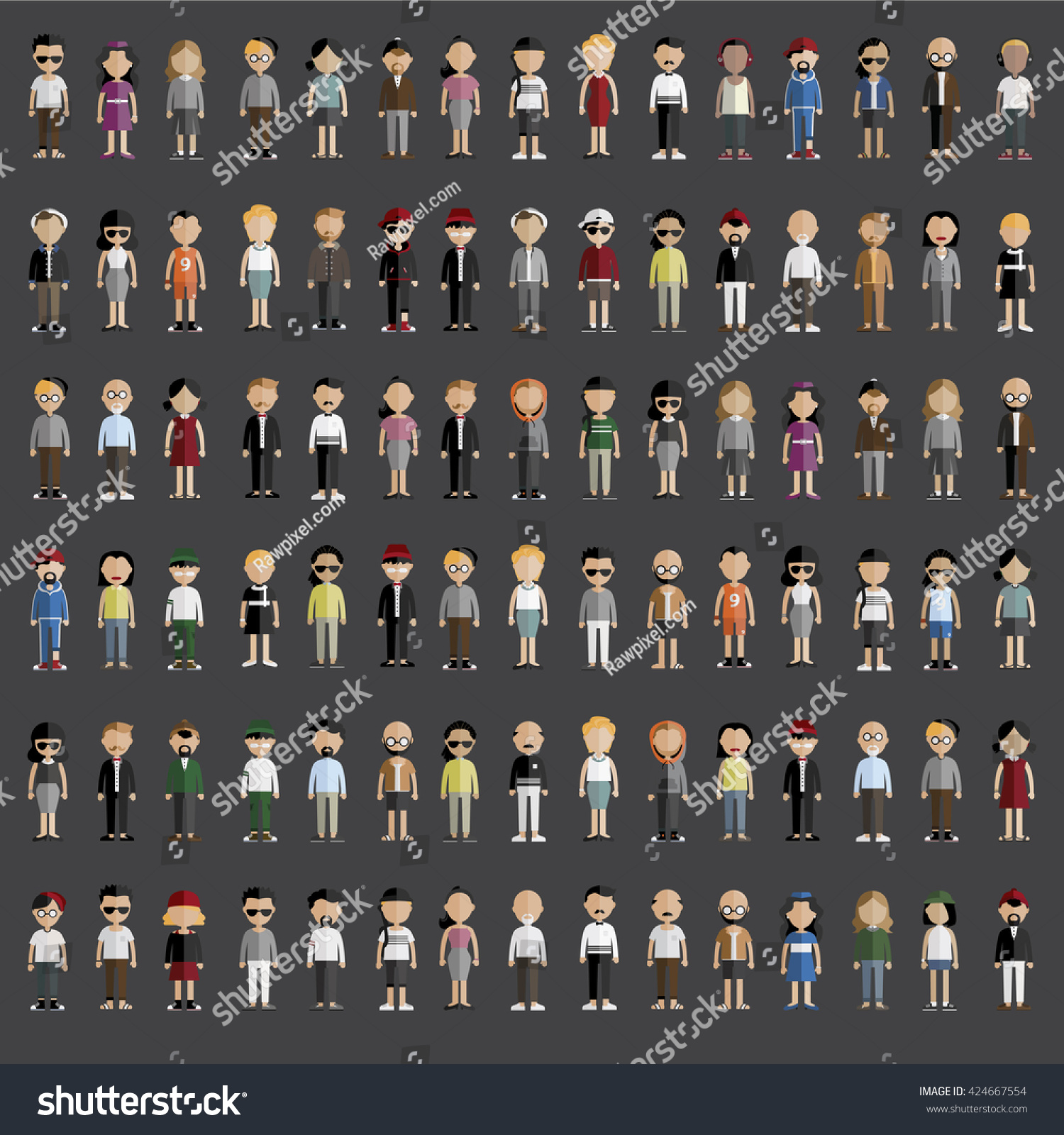 Diversity Characters People Vector Set Concept Stock Vector (Royalty ...