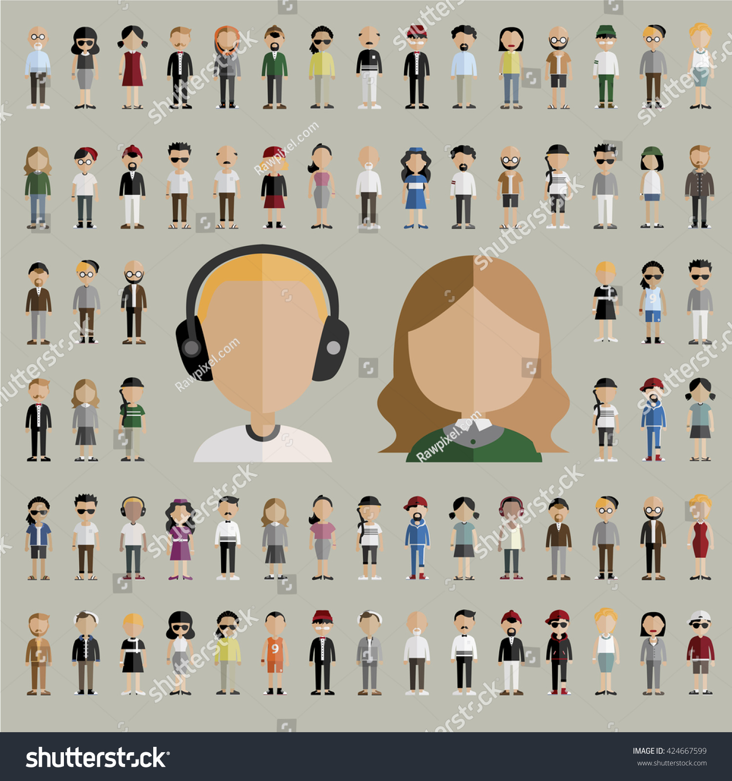 Diversity Characters People Vector Set Concept Stock Vector (Royalty ...