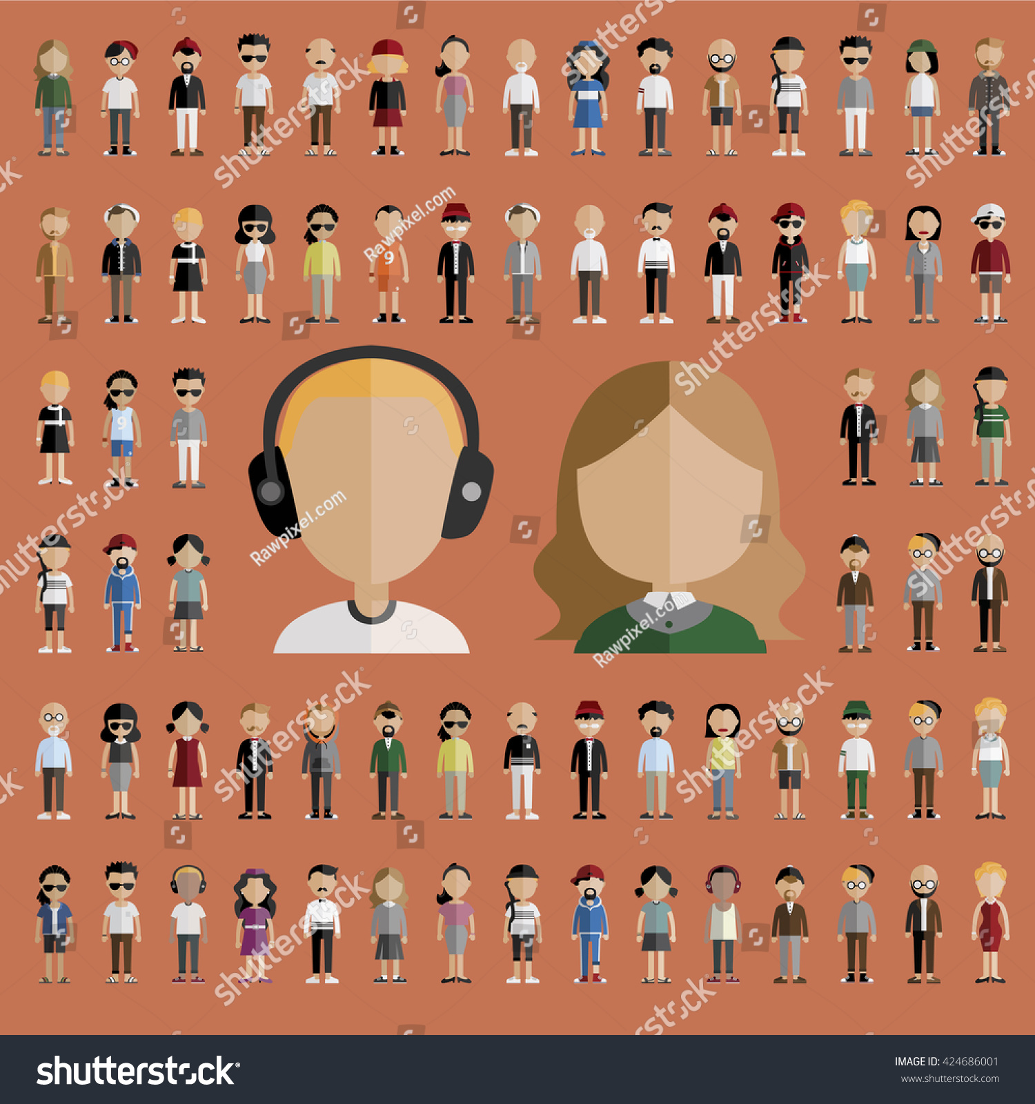 Diversity Characters People Vector Set Concept: เวกเตอร์สต็อก (ปลอดค่า ...