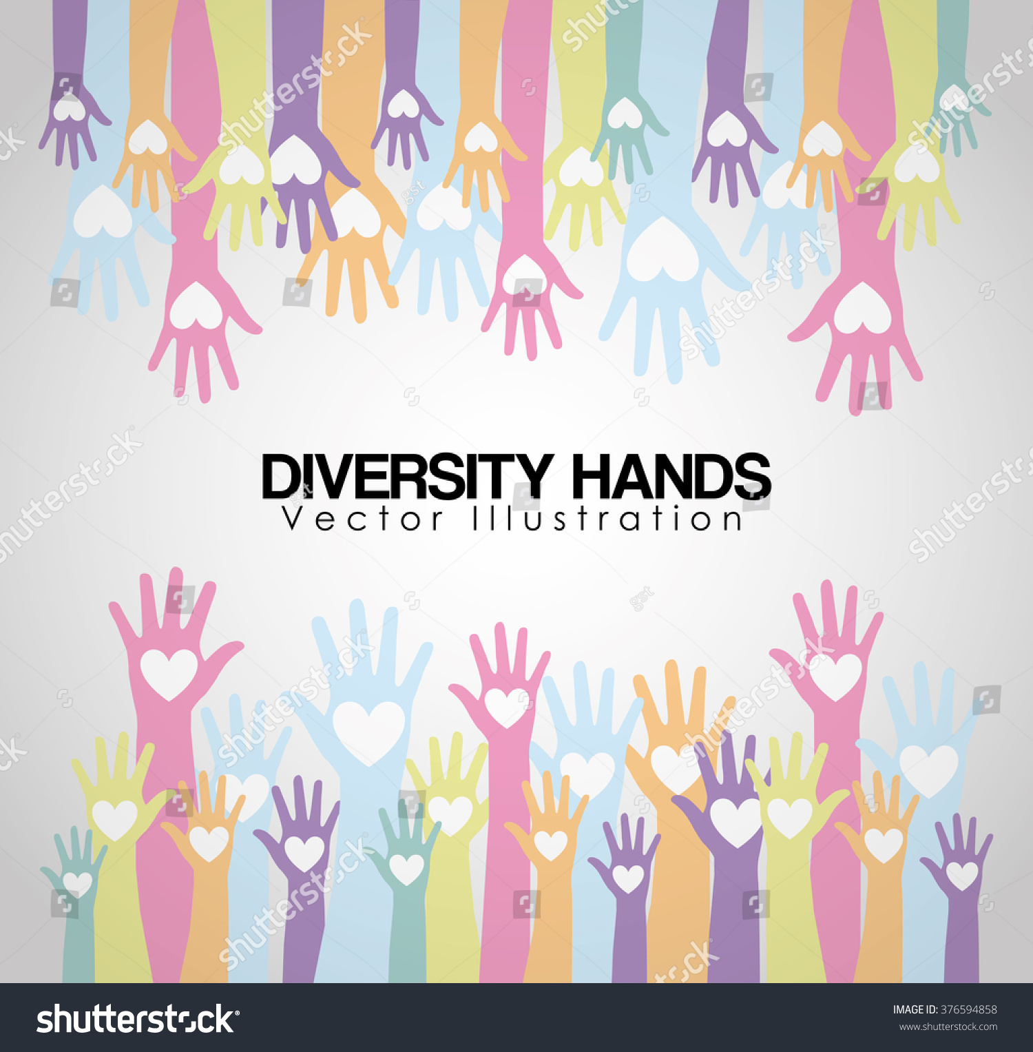 Diversity Hands Design Stock Vector (Royalty Free) 376594858 | Shutterstock