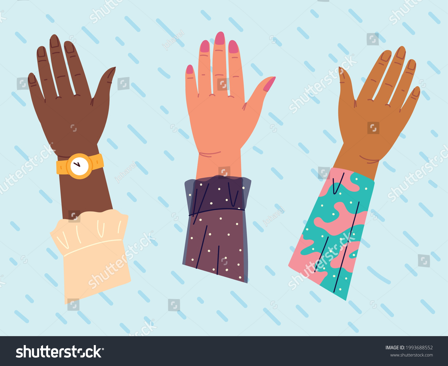 Diversity Hands Icon Set Stock Vector (Royalty Free) 1993688552 ...