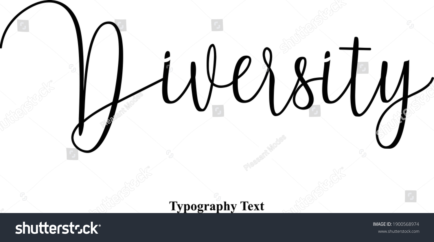 Diversity Handwritten Cursive Typography Text Vector Stock Vector ...
