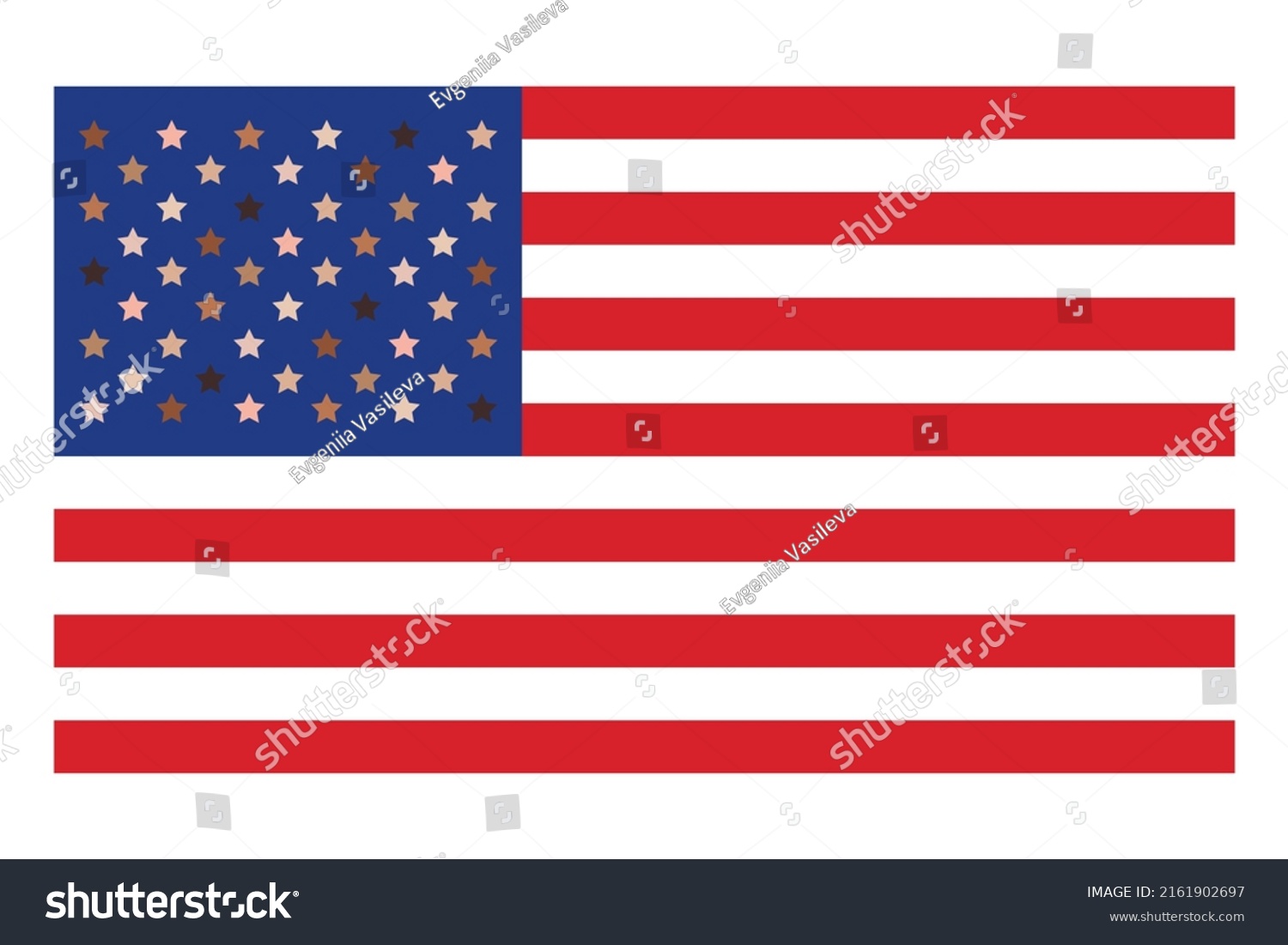 Diversity Usa Flag Vector Illustration Stock Vector (Royalty Free ...