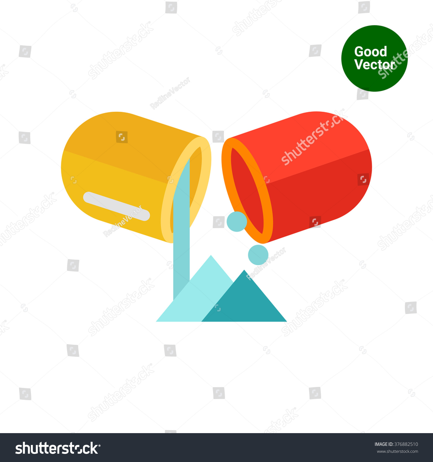 Divided Capsule Powder Stock Vector (Royalty Free) 376882510
