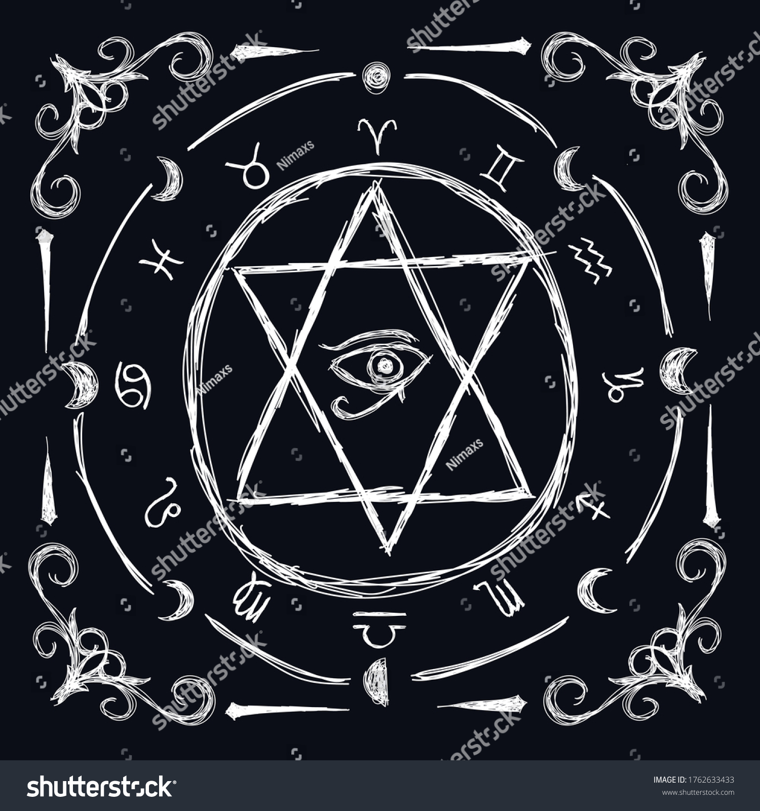 Divine Magic Hand Drawn Blackboard Vector Stock Vector (Royalty Free ...
