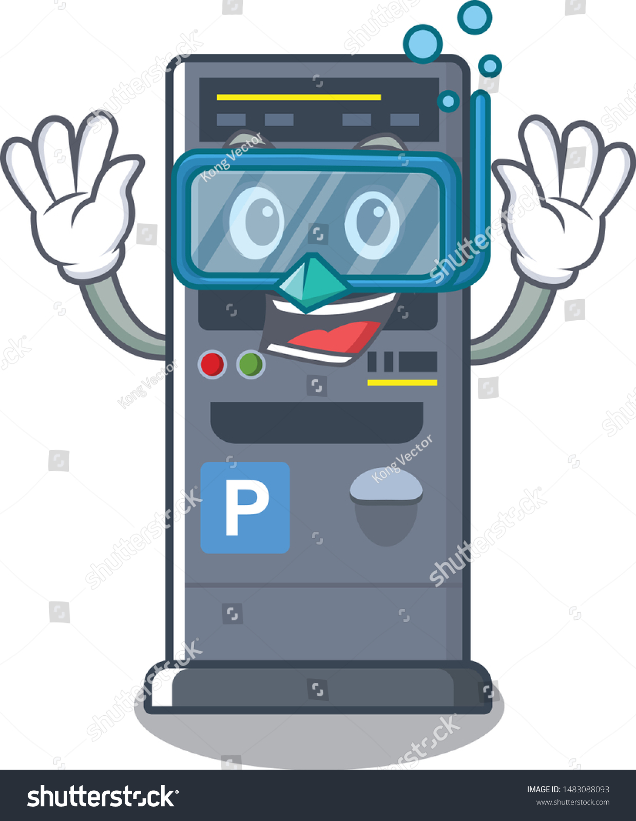 Diving Parking Vending Machine Cartoon Shape Stock Vector (Royalty Free ...