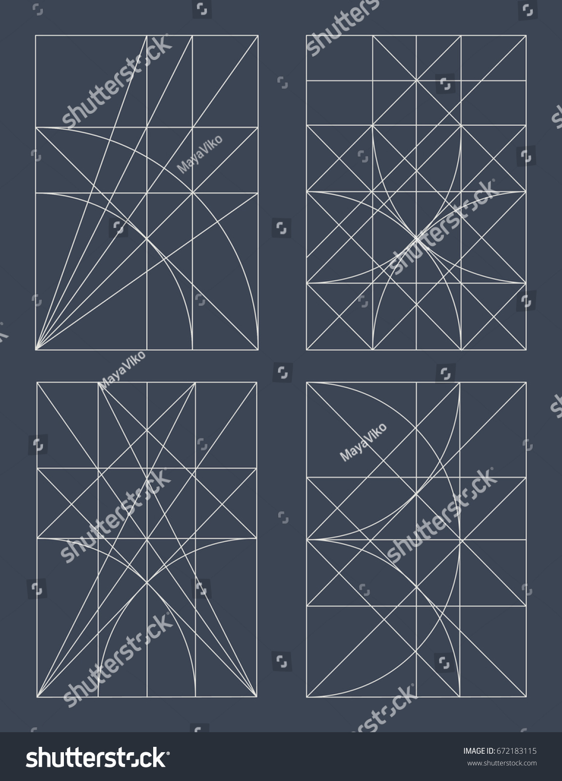 Divisions Geometry By Lines Stock Vector (Royalty Free) 672183115