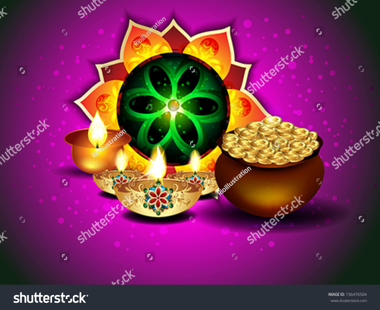 Diwali Background Rangoli Vector Illustration: vector de stock (libre ...