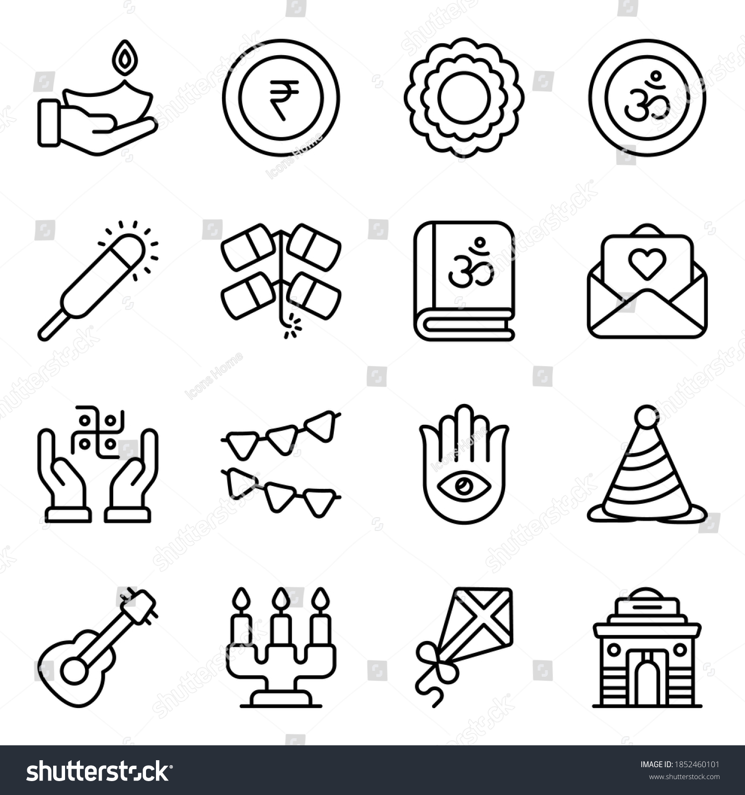 Diwali Icons Set Thin Line Vector Stock Vector (Royalty Free ... Diwali Icons Set Thin Line Vector Stock Vector (Royalty Free ...