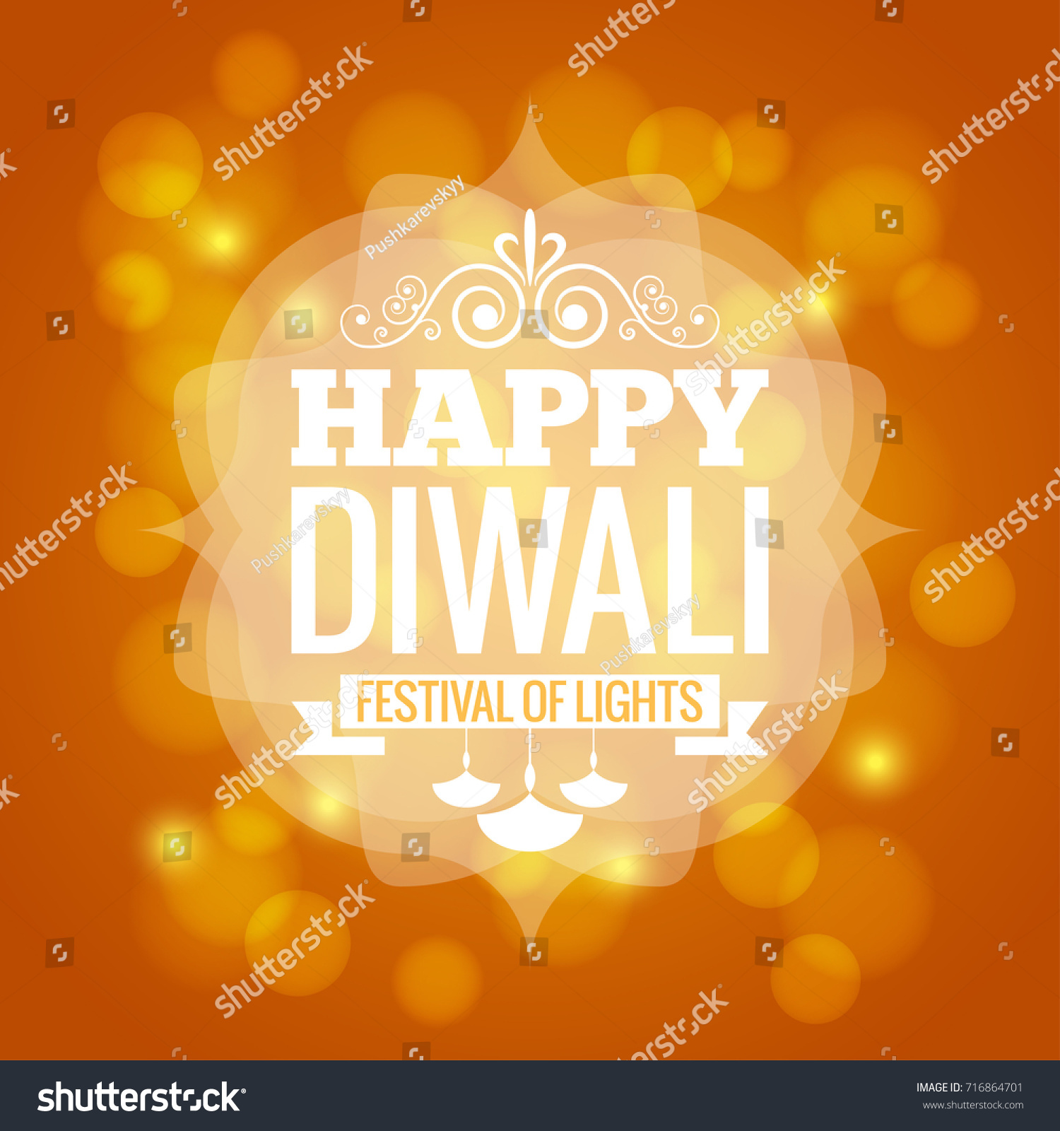 Diwali Lights Logo Design Background Stock Vector (Royalty Free ...