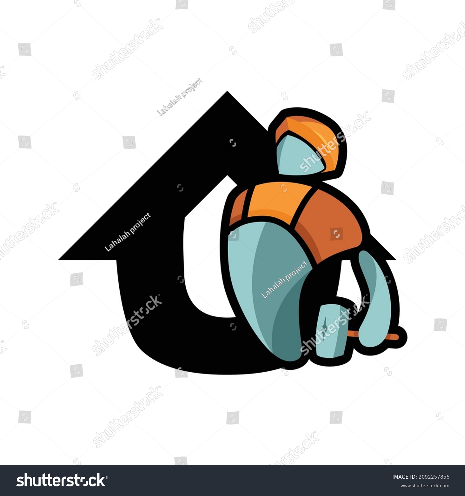 Diy Guy Logo Simple Modern Eps Stock Vector (Royalty Free) 2092257856