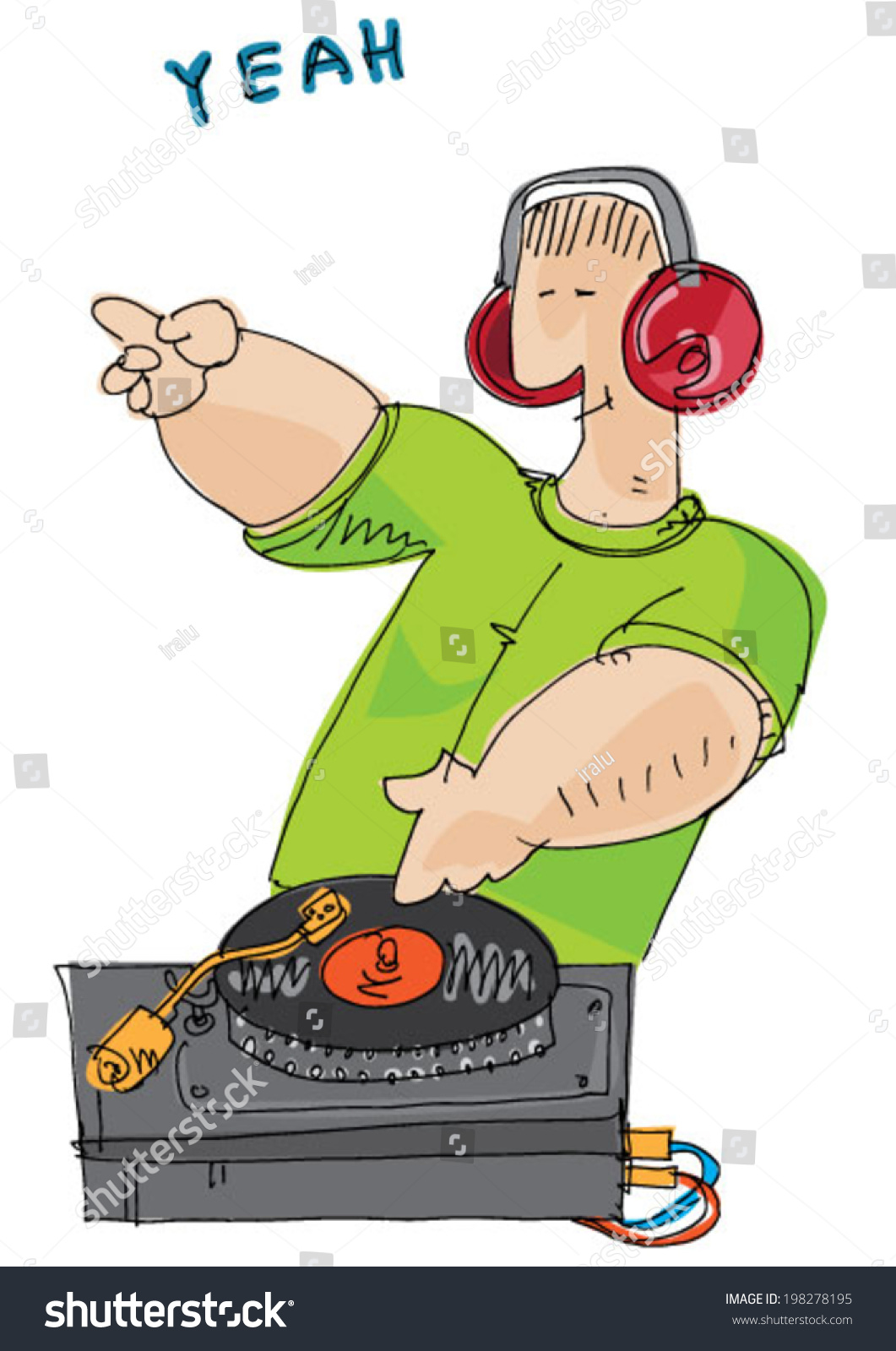 Dj Cartoon Stock Vector (Royalty Free) 198278195