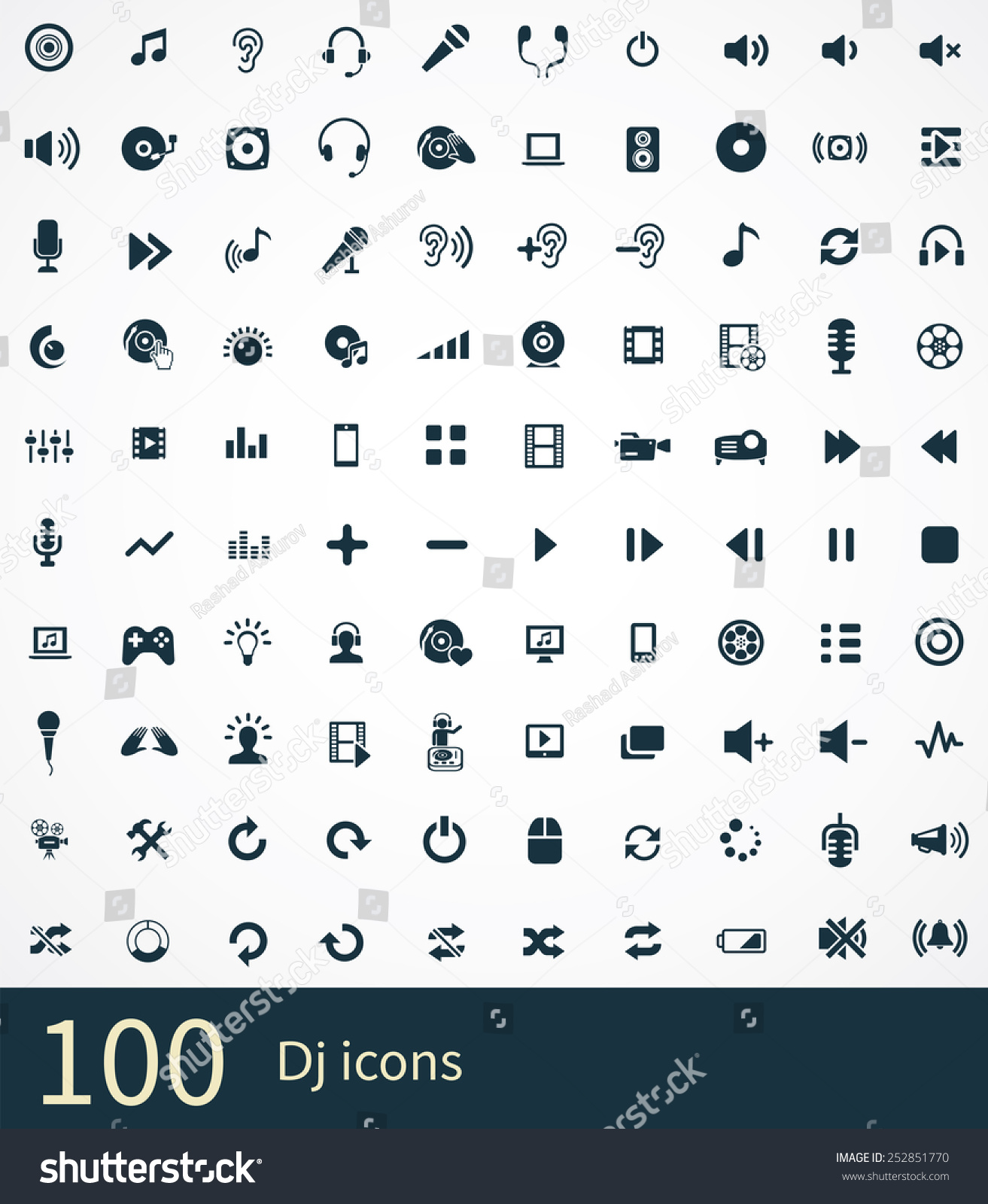 Dj Icons Vector Set: vector de stock (libre de regalías) 252851770 ...